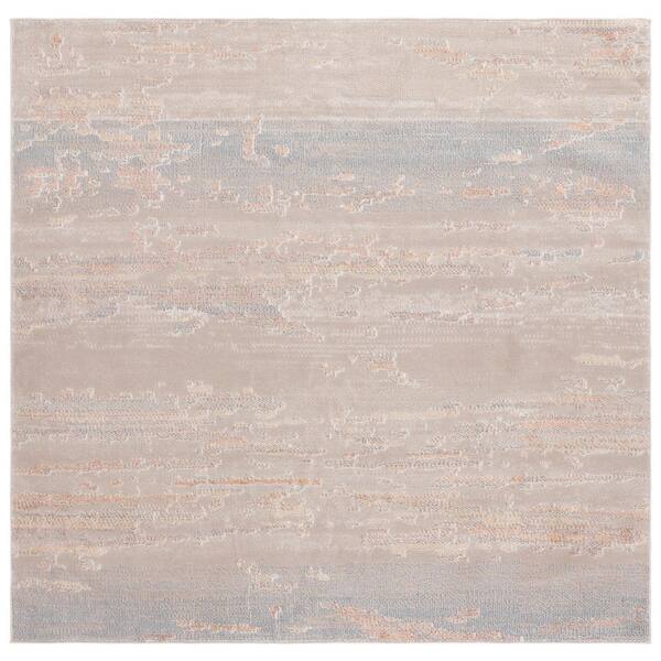 SAFAVIEH Blair Beige/Blue 7 ft. x 7 ft. Machine Washable Abstract ...