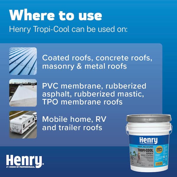 Henry 887g Tropi Cool Gray 100 Silicone Reflective Roof Coating 4 75
