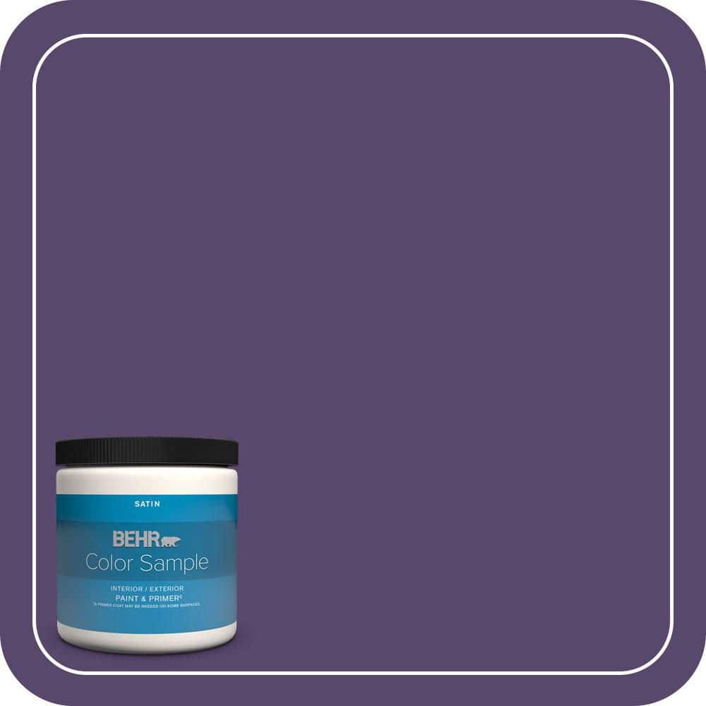 BEHR PREMIUM PLUS 8 oz. #P570-7 Proper Purple Satin Enamel Interior ...