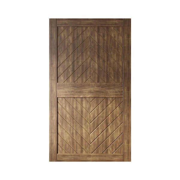 HOMACER JT2 48 in. x 84 in. C-Panel Solid Core Dark Walnut Fishbone ...