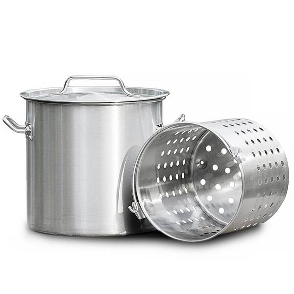 Barton 53 Qt Stainless Steel Stock Pot With Strainer Basket And Lid Barton 53 Qt Stainless Steel Stock Pot With Strainer Basket And Lid