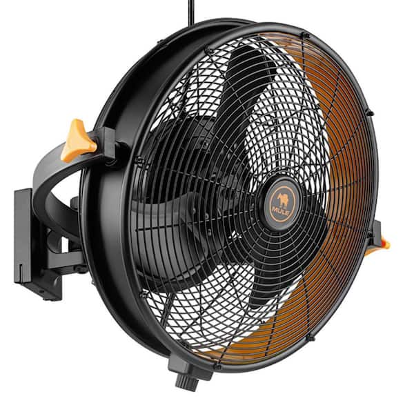 MULE 18 in. Indoor/Outdoor Matte Black XL Garage Wall Fan with Remote 52019-07 - The Home Depot
