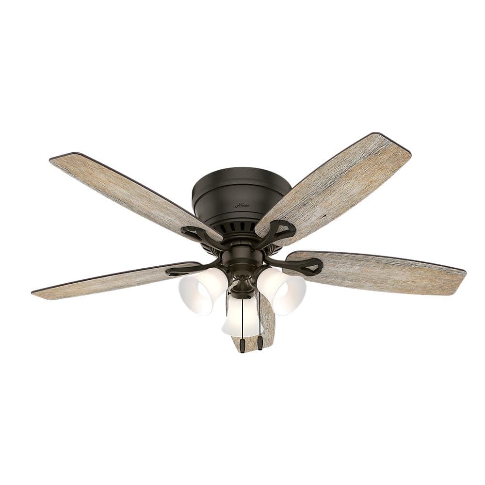 Hunter Oakhurst II 52 in. Low Profile LED Indoor New Bronze Ceiling Fan ...