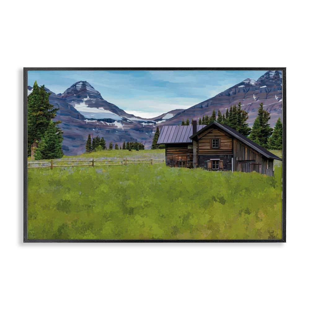 Stupell Industries Cabin on Ranch Landscape by Renel Peters Black Framed Nature Giclee Art Print ...