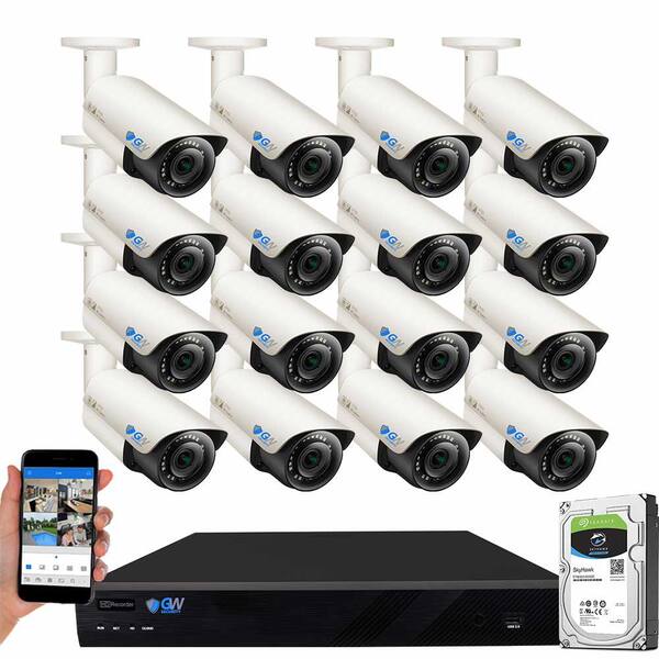 GW Security 16-Channel 8MP 4TB NVR Security Camera System 16 Wired ...
