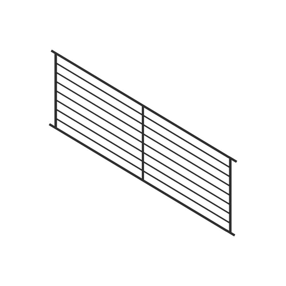 FORTRESS Fe26 Axis 34 in. H x 8 ft. W Black Steel Railing Stair Panel ...