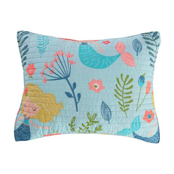 LEVTEX HOME Andrina 3-Piece Blue Mermaid Cotton Front/Microfiber Back ...