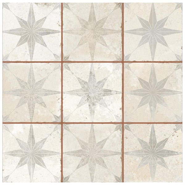 Merola Tile Harmonia Kings Star White 4 in. x 13 in. Ceramic Floor and ...