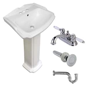 RENOVATORS SUPPLY MANUFACTURING White Porcelain Pedestal Bathroom Sink ...