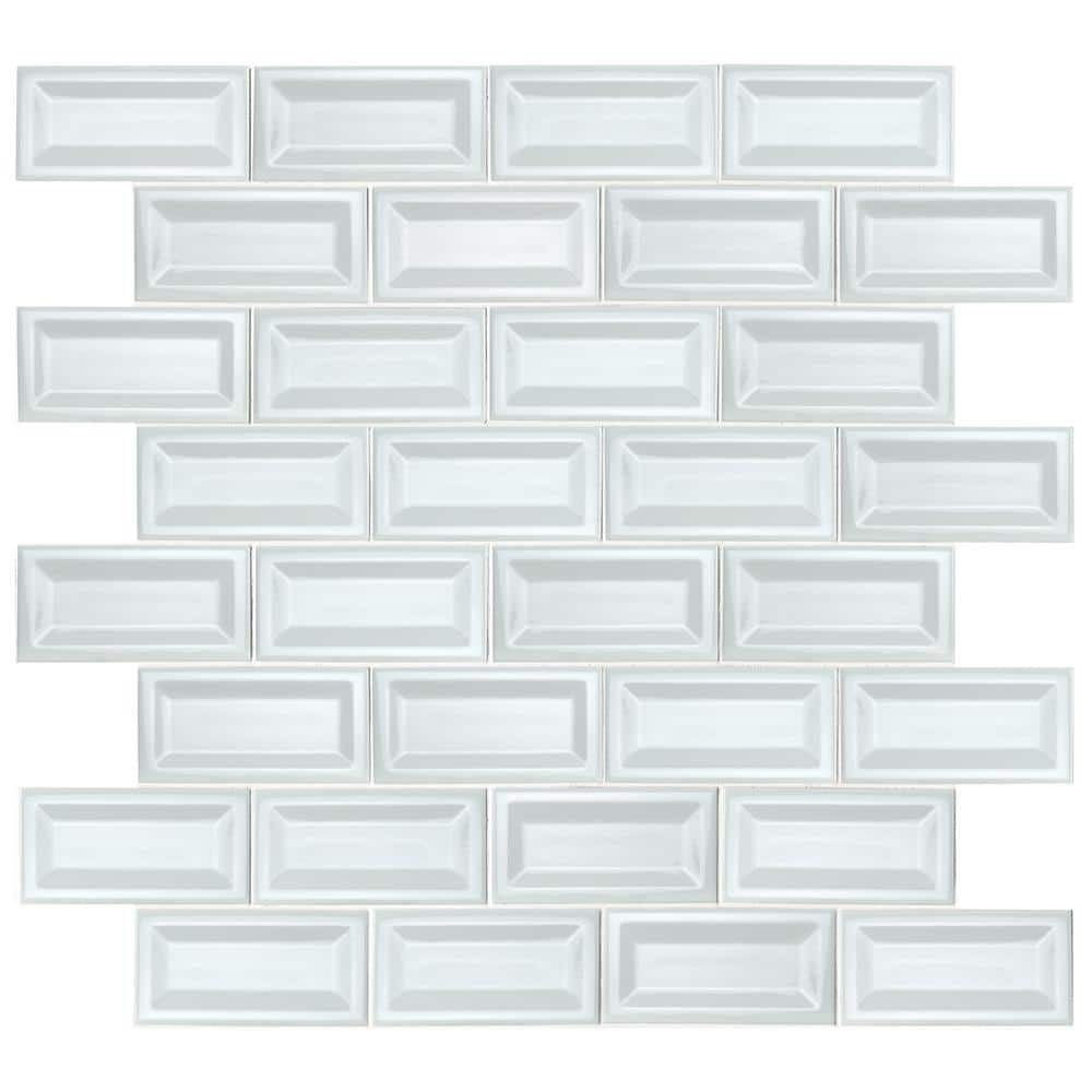 MSI Take Home Tile Sample - Ivora White Glossy Inverted Beveled 4 in. x ...