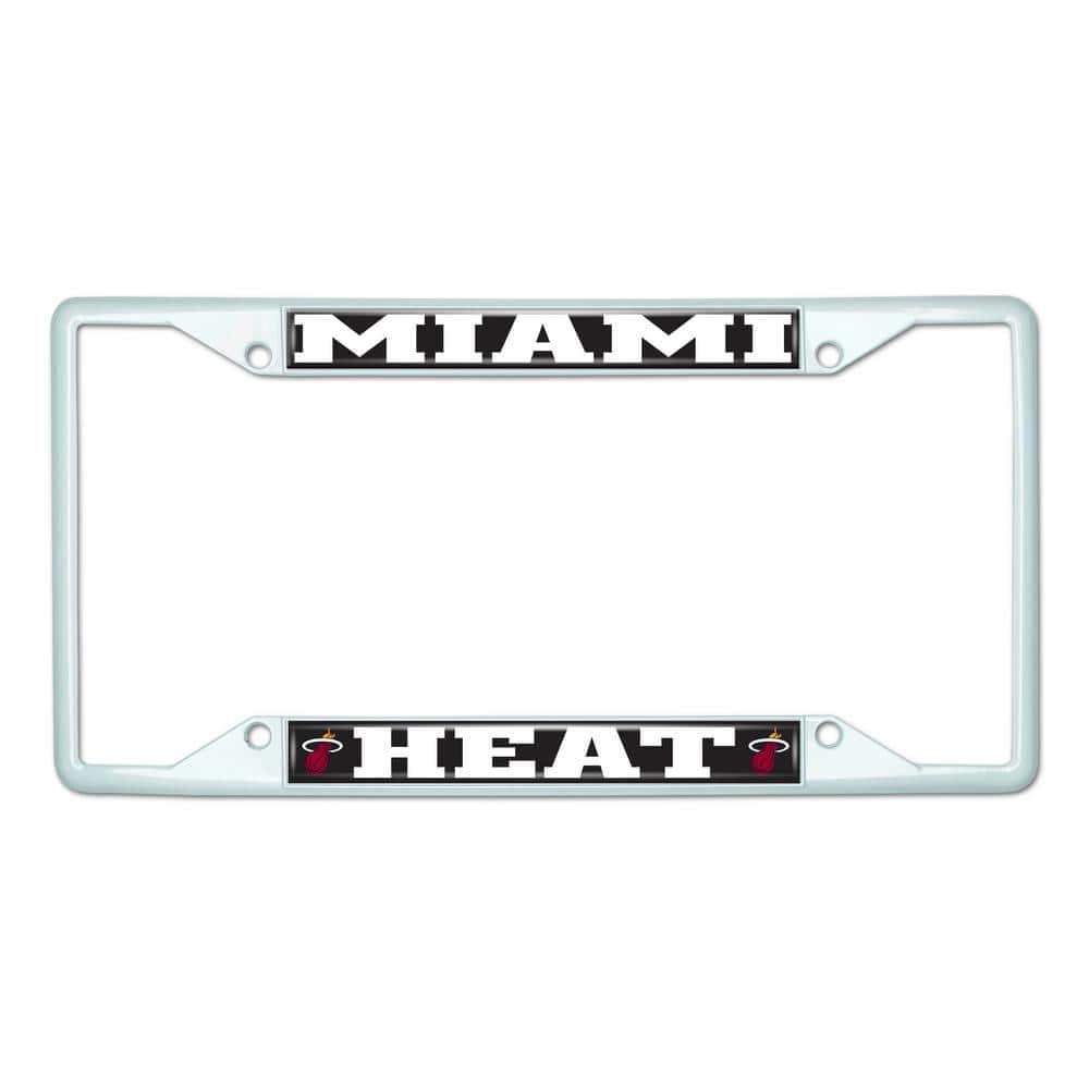 FANMATS Universal Fit NBA - Miami Heat License Plate Frame - White ...