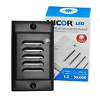 NICOR STP Series Line Voltage Black Vertical LED Stair Light with Dusk ...