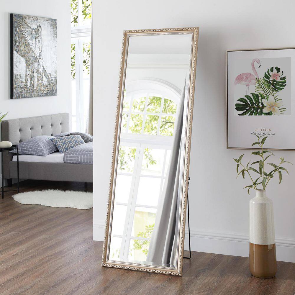 HOMESTOCK Ornamental Full Length Mirror, Freestanding Floor Mirror ...