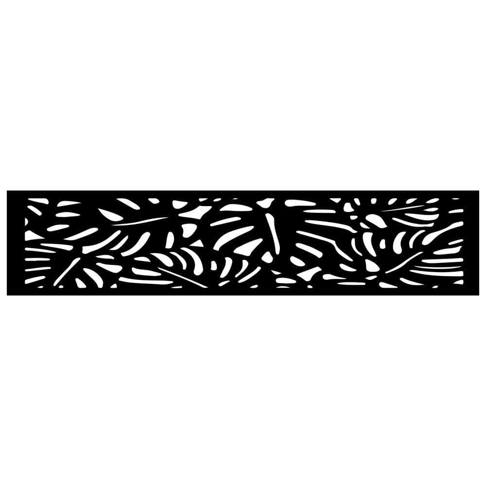 OUTDECO Tropical 16 in. x 72 in. Galvanized Black Steel Decorative ...