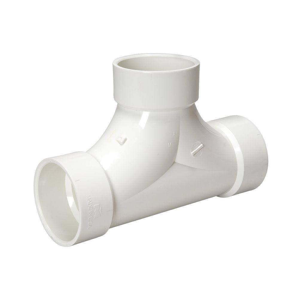 Mueller Streamline 3 in. PVC DWV All-Hub 2-Way Cleanout Tee 05237H - The Home Depot