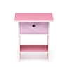 Furinno Home Living Pink/Light Pink End Table/Night Stand Storage Shelf ...