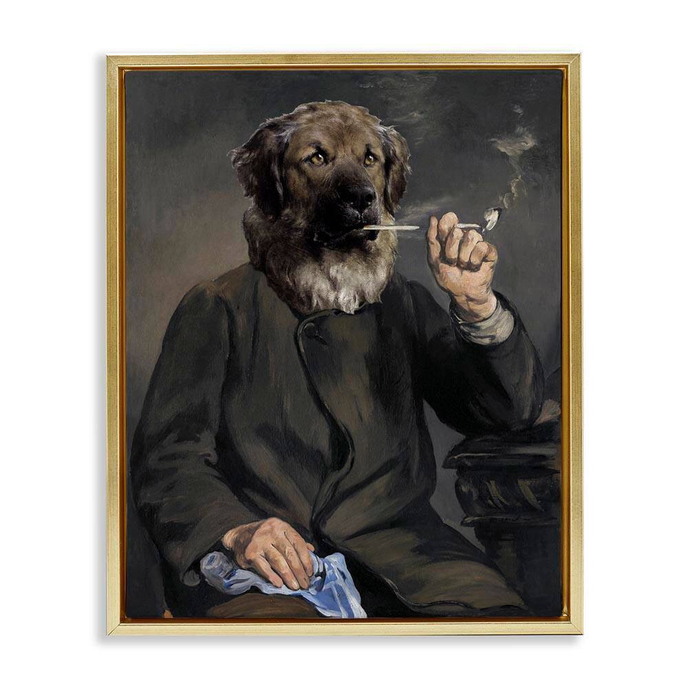 Stupell Industries Smoking Historical Dog by Alicia Longley Gold ...