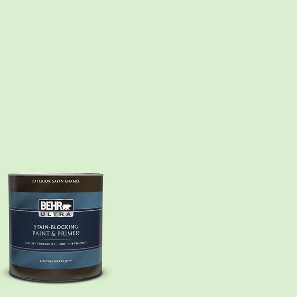 BEHR ULTRA 1 qt. #430A-2 Seafoam Spray Satin Enamel Exterior Paint ...