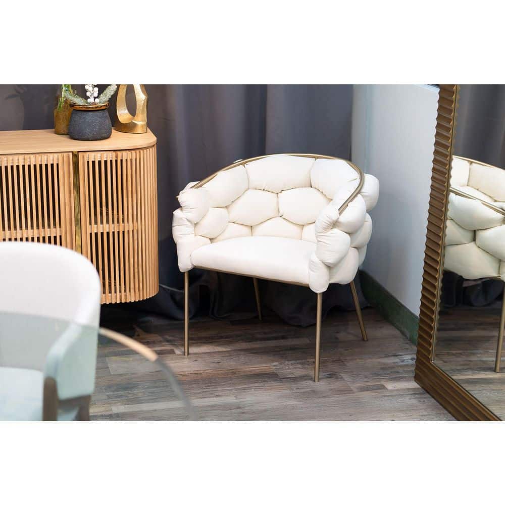 MR MODREST Debra Modern Off-White Fabric Dining Chair 76770 - The Home ...