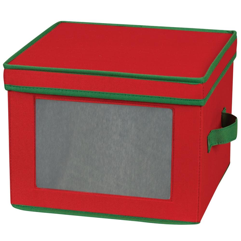 HOUSEHOLD ESSENTIALS 12-Qt. Dinner Plate Storage Box in Red 536RED ...