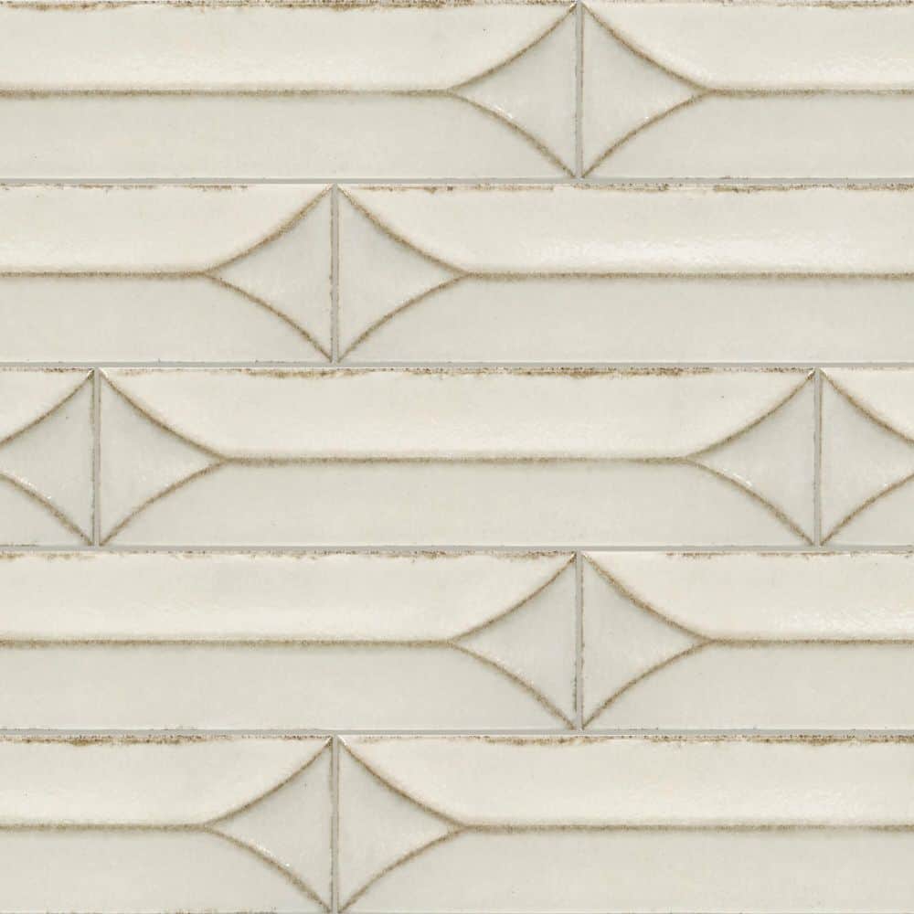Marazzi Terramater Vanilla 3-1/2 in. x 15 in. Glossy Porcelain Wavy ...