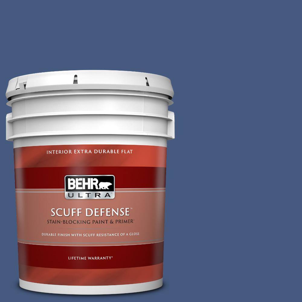 BEHR ULTRA 5 gal. #M540-7 Optimum Blue Extra Durable Flat Interior ...
