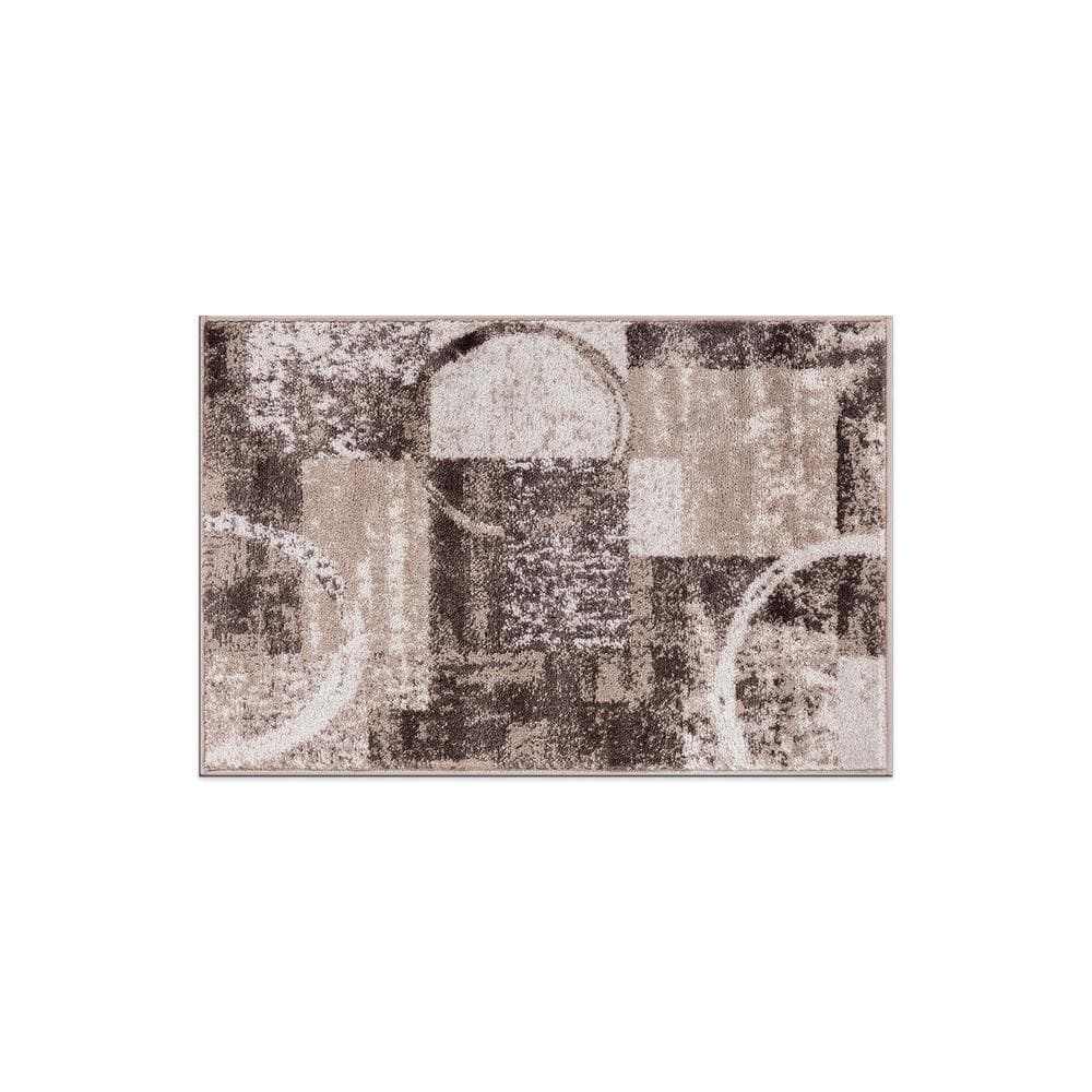 World Rug Gallery Contemporary Abstract Circle Design Brown 2 ft. x 3 ...