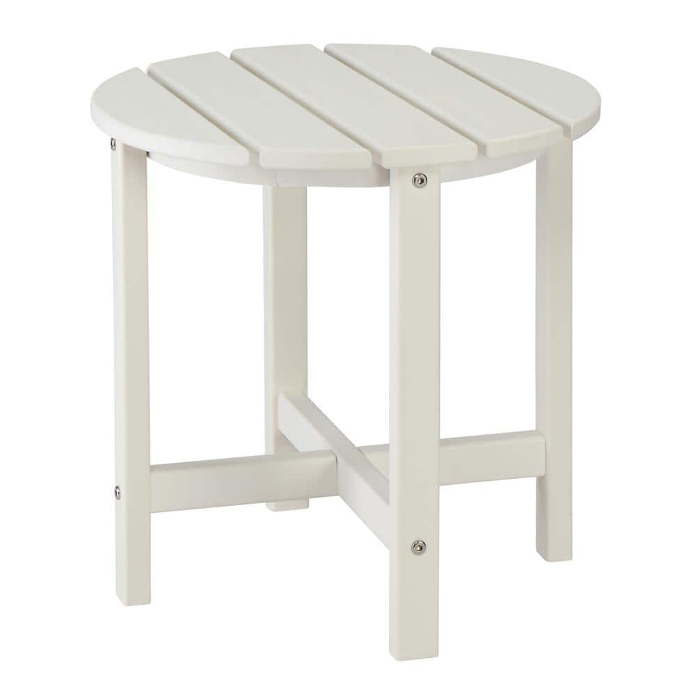 Karl home 18 in. White Round Plastic End Table K1G56000501 - The Home Depot