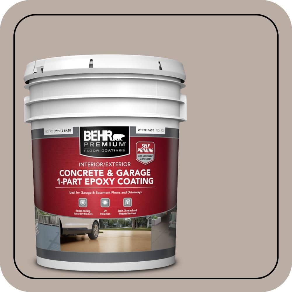 BEHR PREMIUM 5 gal. #N200-3 Nightingale Gray Self-Priming 1-Part Epoxy ...