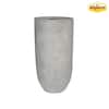 Vigoro 13 in. Clovis Medium Gray Smooth Cement Composite Round Cylinder Planter (13 in. D x 25.5 ...