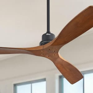 Sofucor 60 in. Indoor/Outdoor Modern Solid White Wood Ceiling Fan with ...