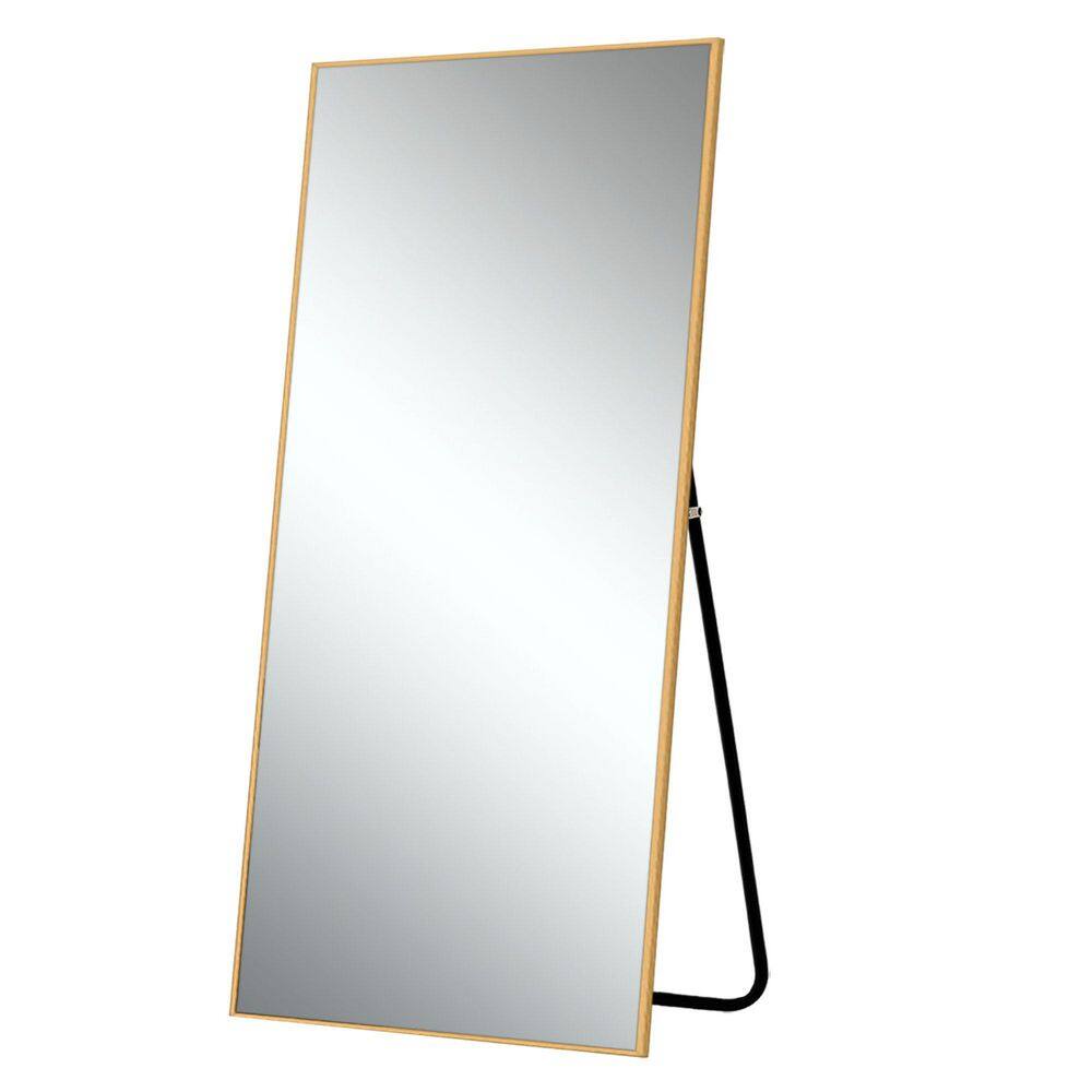 Dovelina Full Length Standing Mirror Gold 32 in. W x 71 in. H Aluminum ...