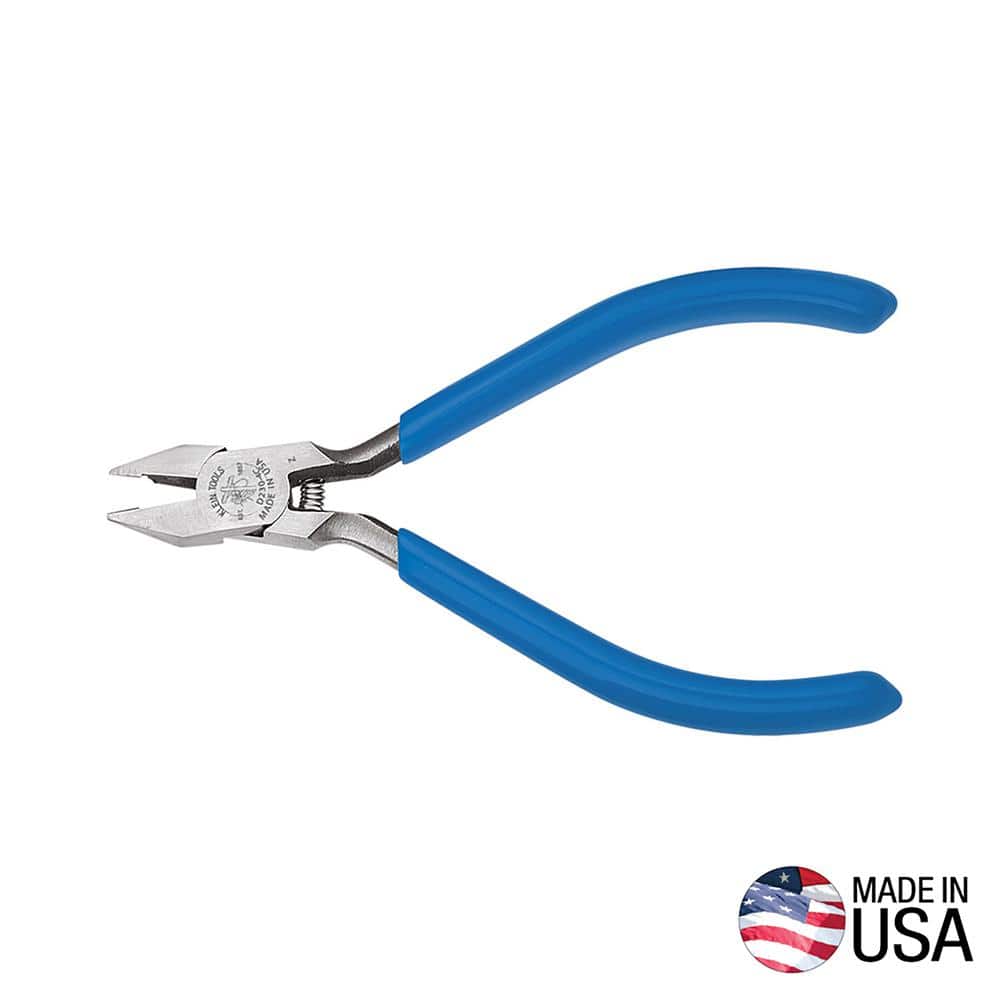Klein Tools 4 in. Electronics Midget Diagonal Cutting Pliers Nickel Ribbon Wire Cutters D230 4C The Home Depot