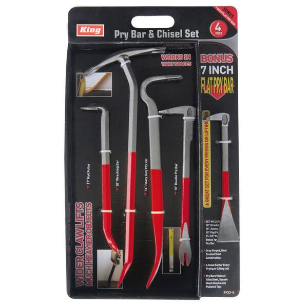 KING Pry Bar Set, Pry Bar, Wrecking Bar, Double Pry Bar, Nail Puller ...