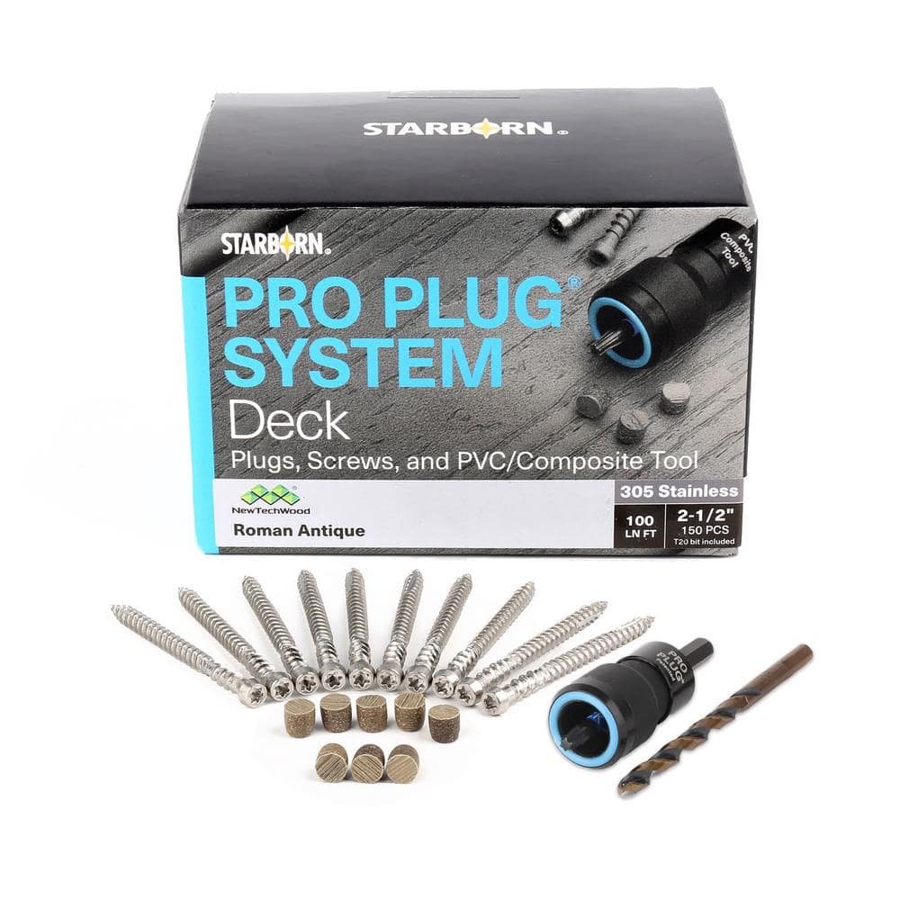 NewTechWood #10 x 2-1/2 in. Roman Antique Stainless Steel Torx Drive ...