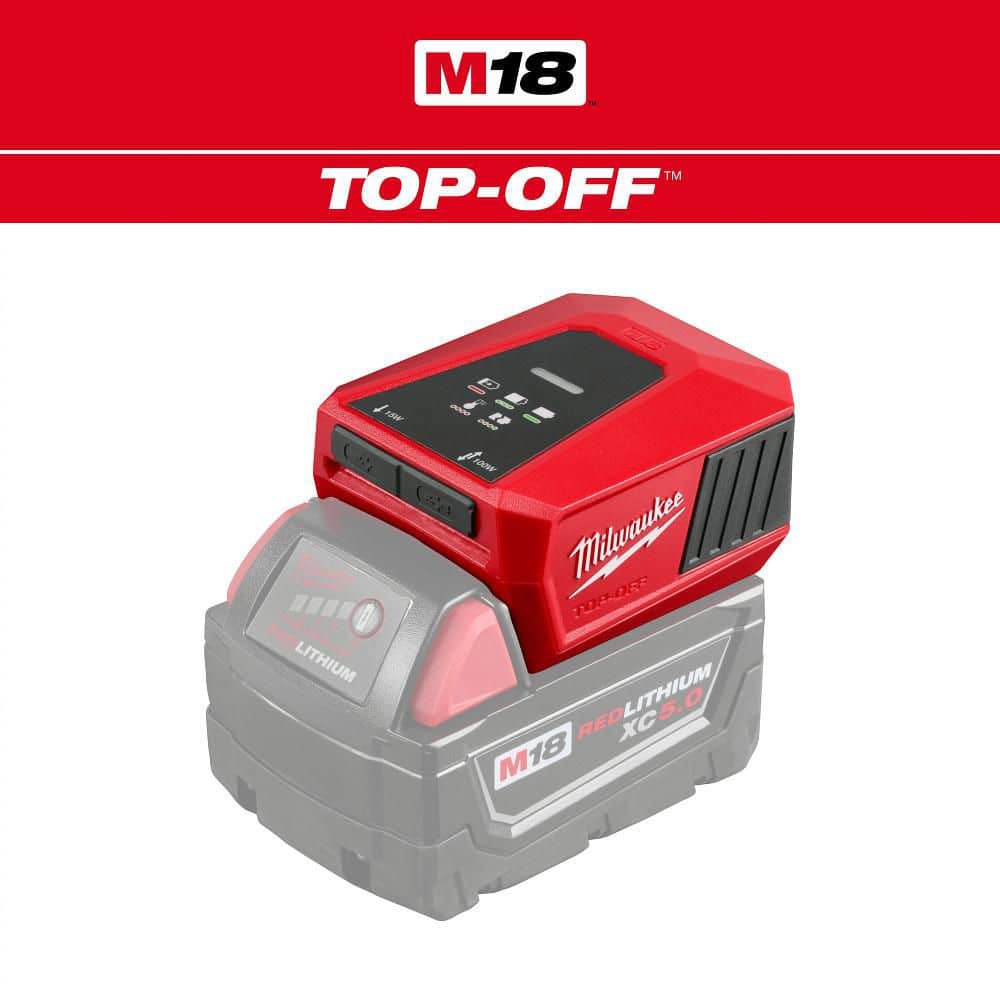 Milwaukee M18 18V Lithium-Ion TOP-OFF Charger & Power Supply (Tool-Only ...