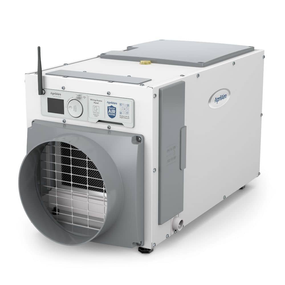 AprilAire Wi-Fi 100 pt. 5,500 sq. ft. Bucketless Dehumidifier in. Gray for Crawl Spaces ...