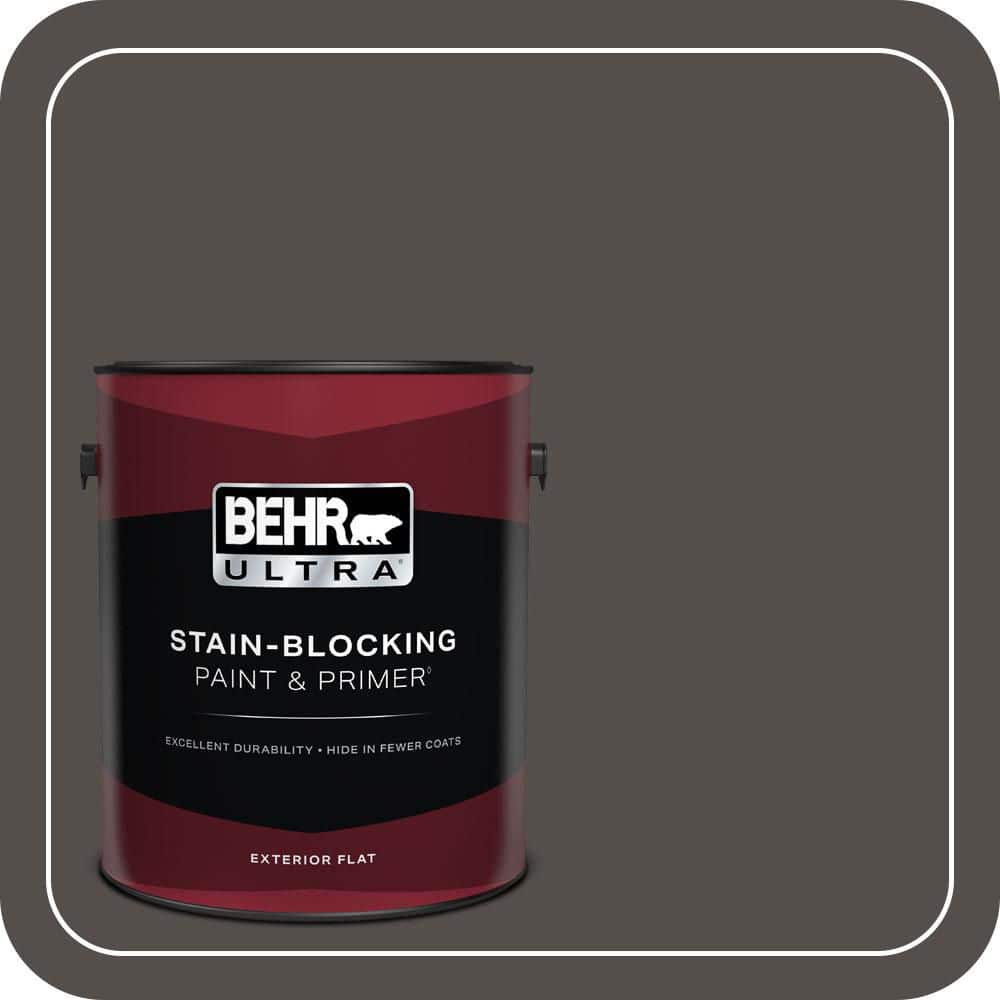 BEHR ULTRA 1 gal. #PPU24-02 Berry Brown Flat Exterior Paint & Primer ...