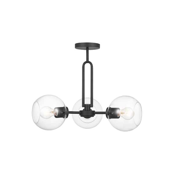Generation Lighting Codyn 3-Light Midnight Black Semi-Flush Convertible ...