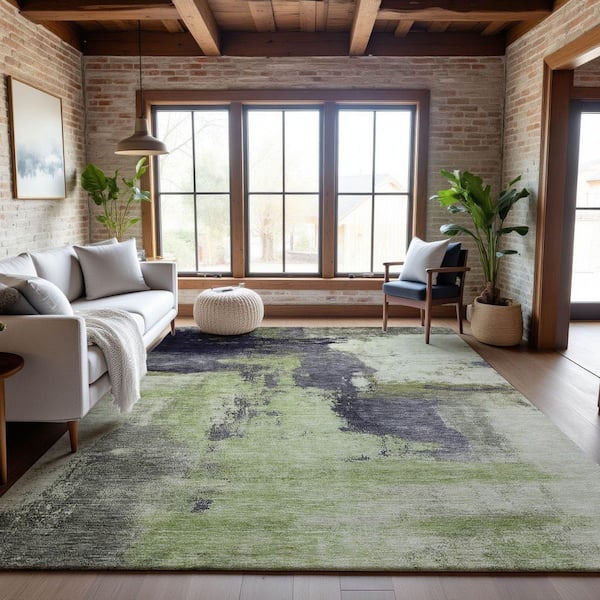 Addison Rugs Mayfield Premium Machine Washable Abstract AMF1068 Fern 8 ...