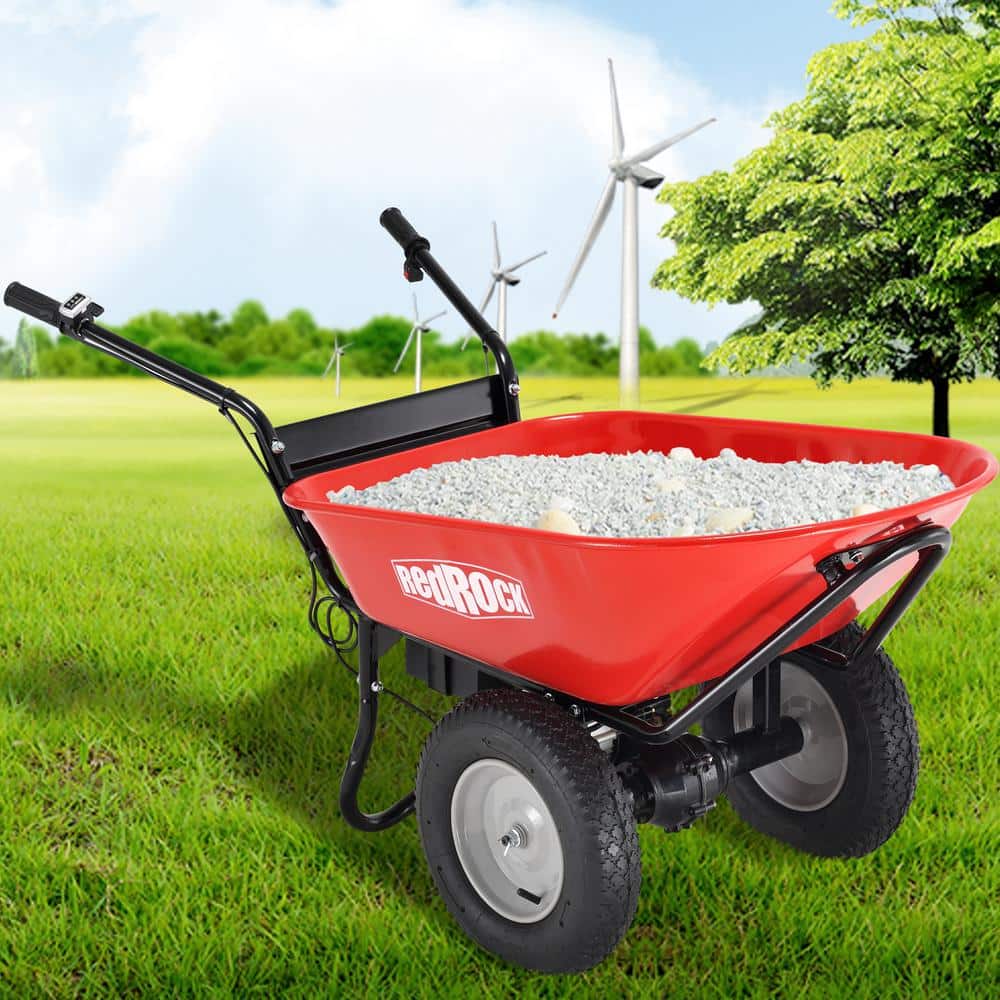AUTMOON 24-Volt 180-Watt Wheelbarrow Utility Cart Electric Barrel ...