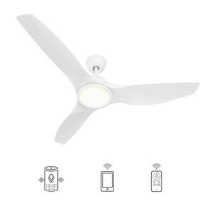 CARRO Daisy 45 in. LED Indoor White Smart Ceiling Fan with Dimmable ...