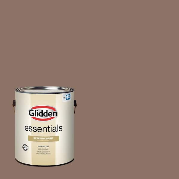 Glidden Essentials 1-gal. PPG1073-6 Derby Brown Flat Exterior Paint ...