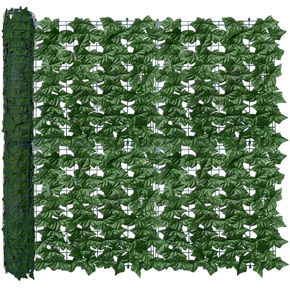 OGETFUUR 40 in. x 160 in. Ivy Plastic Green Privacy Fence Wall Screen ...