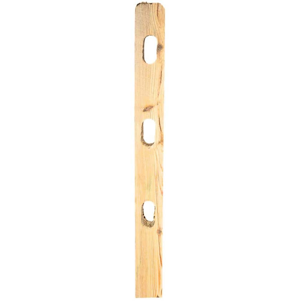 3 in. x 6 in. x 7 ft. Pressure Treated Pine 3 Hole Split Rail Line Post ...