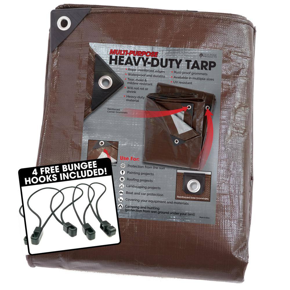 TAFCO PRODUCTS 4 ft. x 20 ft. Heavy-Duty Brown/Silver Reversible Poly ...