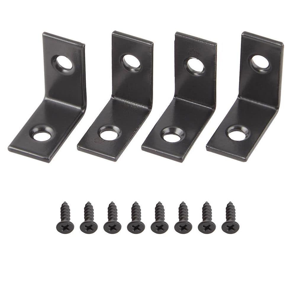 Everbilt (4-Pack) 1 in. Black Corner Brace 33726 - The Home Depot