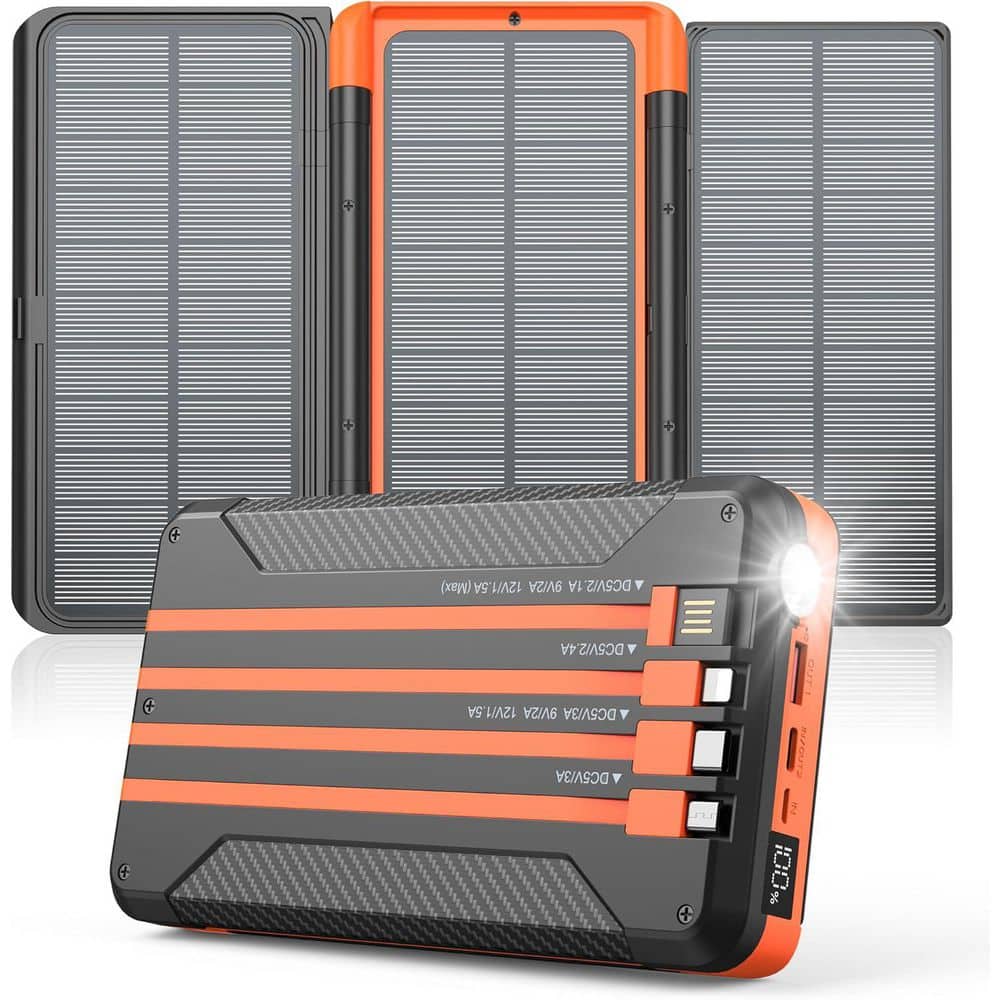 Lukyamzn Solar Charger Power Bank 46800mAh with 3 Foldable ...