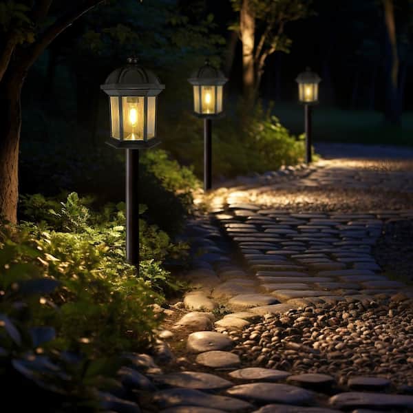 Monteaux Lighting Black Integrated LED Outdoor Solar Pathway Light with ...