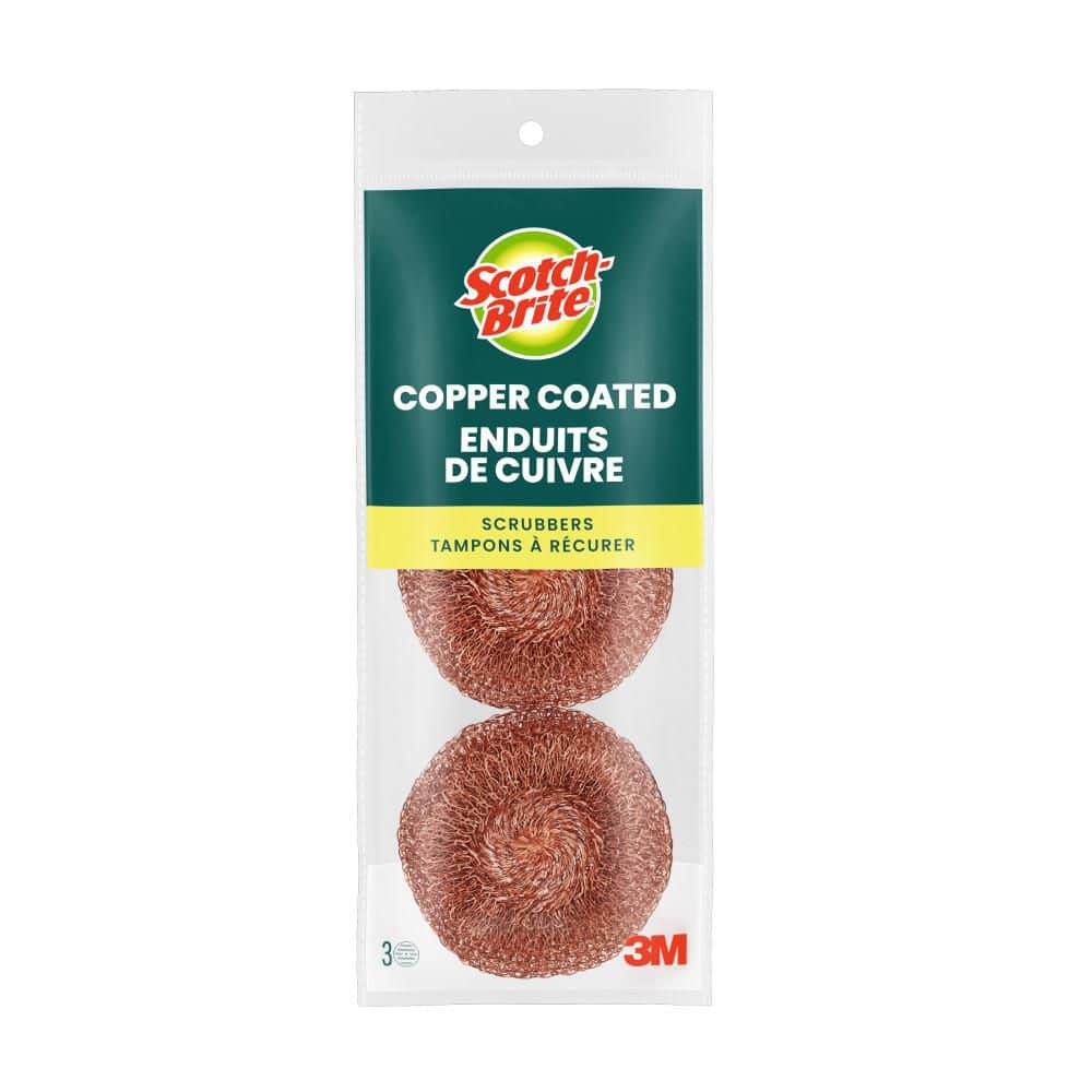 Scotch-Brite 2.8 in. Copper Coated Scouring Pad (3-Pack) 213C-CC - The ...